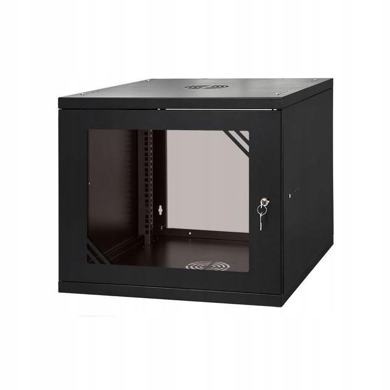 Szafa wisząca Rack 19" Netrack ECO-Line, 9U/600mm, czarna, drzwi ...