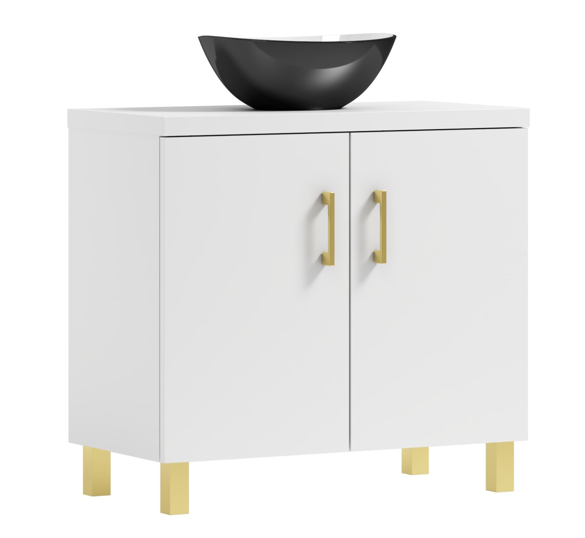Szafka Łazienkowa Roco 50 Biały/Gold Z Umywalką Eliza C - ADK Meble ...