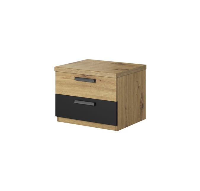 Szafka nocna SIGMA Szerokość 46 cm Dąb Artisan / Czarny Helvetia Meble ...