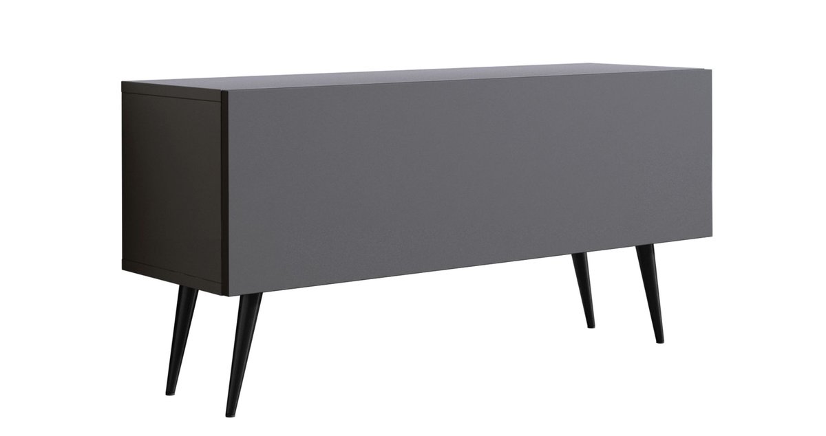 Szafka RTV antracyt, czarne nogi, s: 100 cm - 3xE Living | Sklep EMPIK.COM