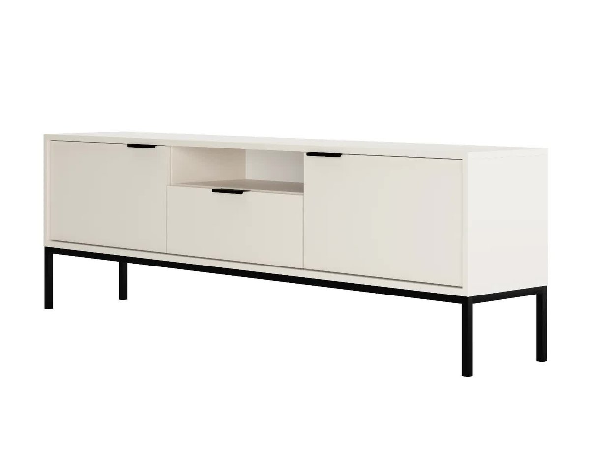 Szafka RTV AUSTIN 175 biała/czarna - Inna marka | Sklep EMPIK.COM