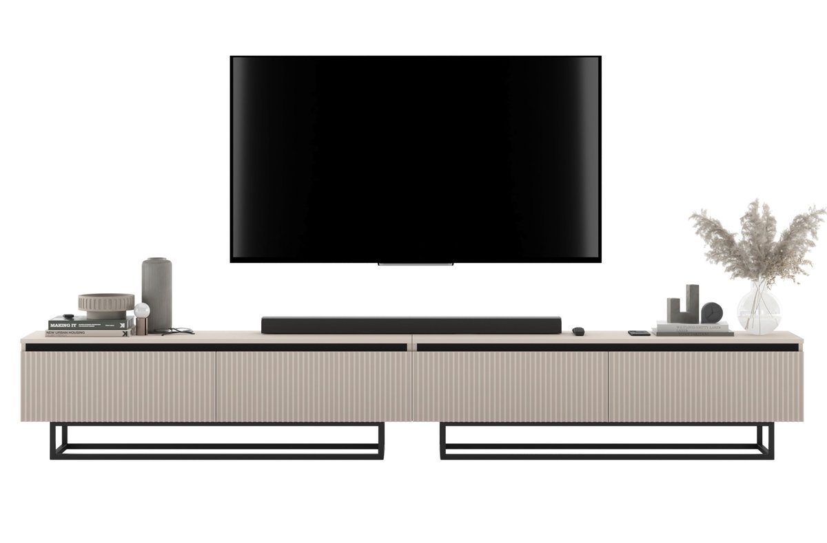 Szafka Rtv Glamour Kaszmir Mat Zestaw Szafek Rtv Ryflowane Fronty ...