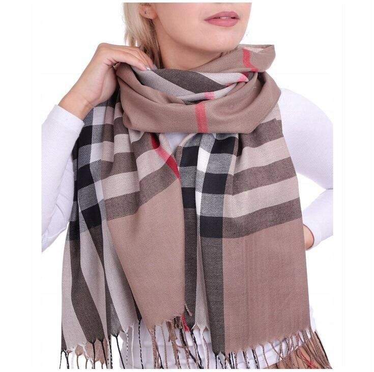 SZAL DAMSKI CHUSTA DUŻY BRĄZOWY KRATA ANGIELSKA - Inna marka | Moda ...