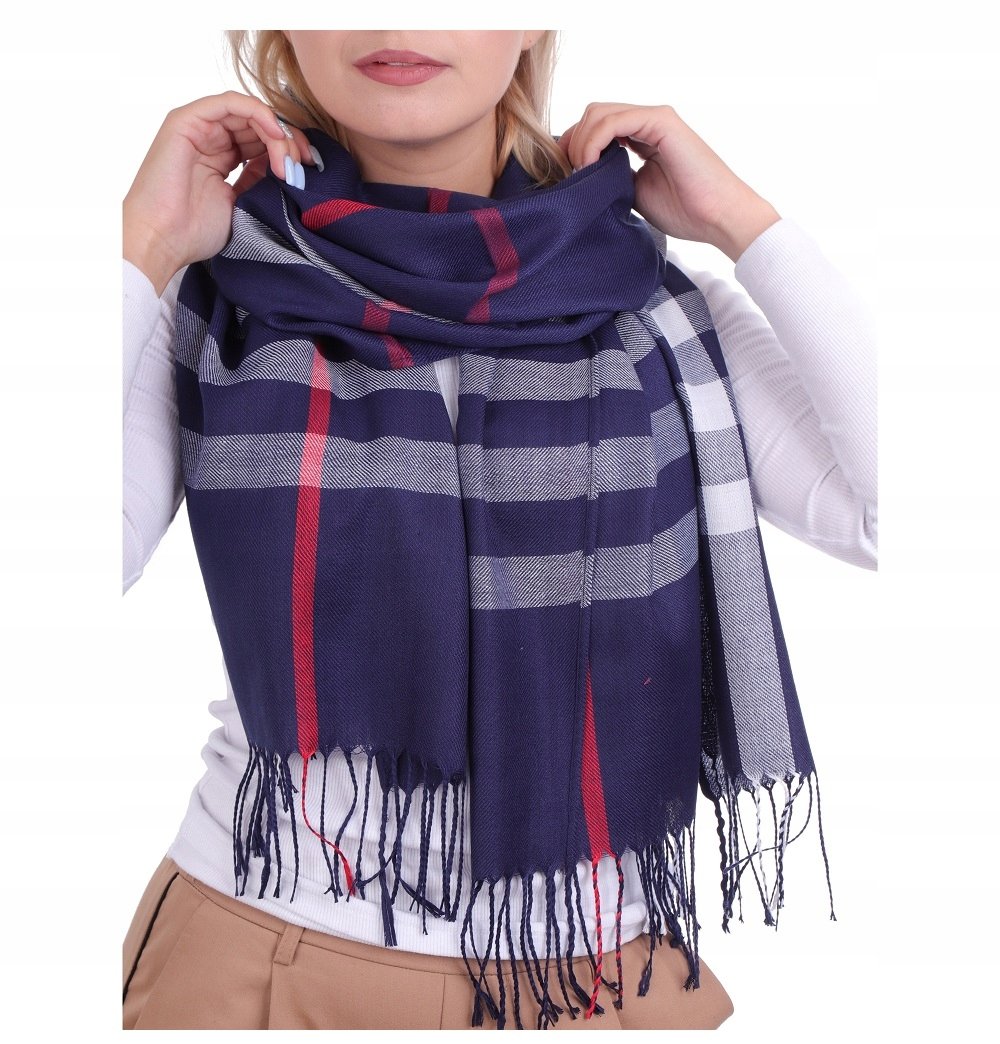 Szal Damski Chusta Duży Kaszmir Krata Angielska - Inna marka | Moda ...