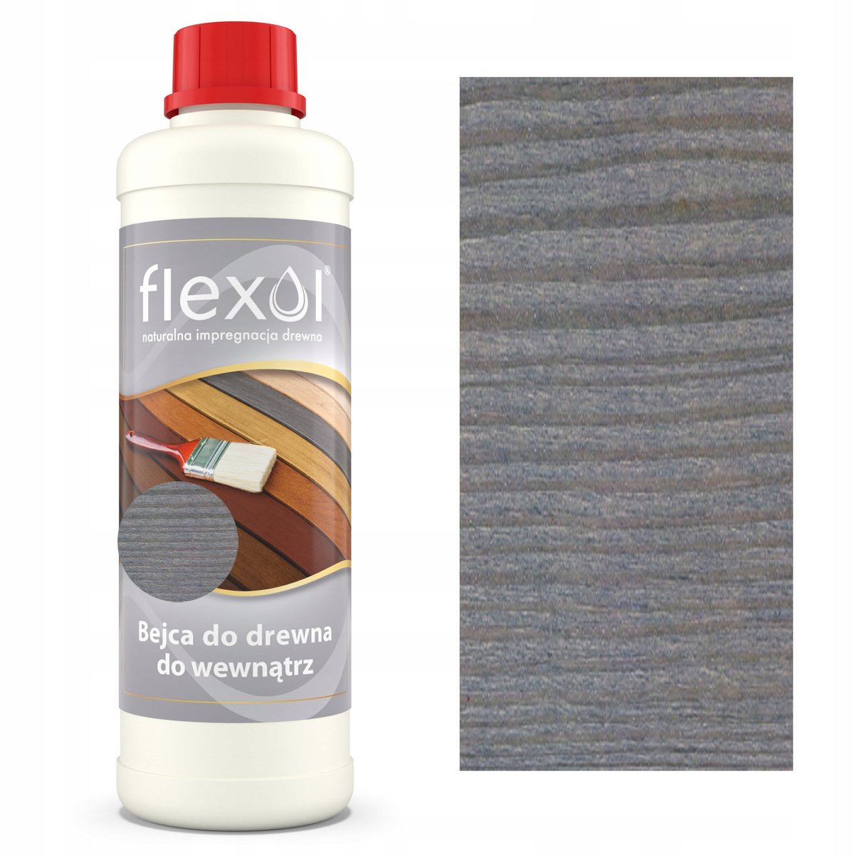 Szara Bejca Do Drewna Wewnętrzna Ekologiczna Popiel 1L Flexol 1000Ml ...