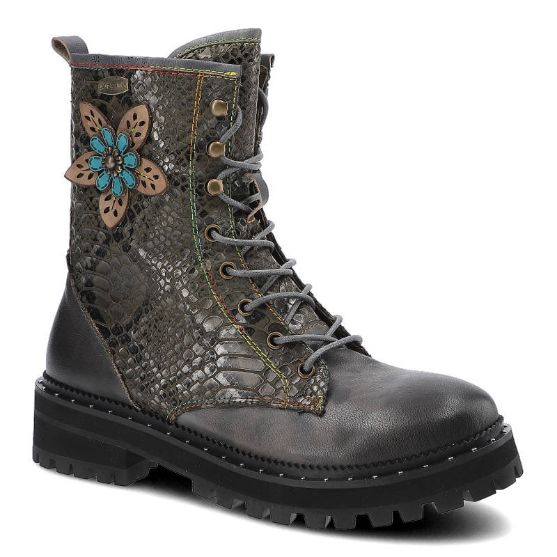 Szare Botki Laura Vita Damskie Skórzane Obuwie - Laura Vita | Moda ...