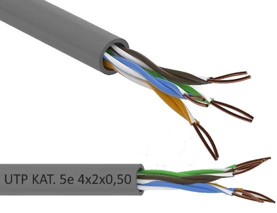 SZARY ZAMEL Kabel Sieciowy 5e Skrętka UTP 4x2x0.5 Cat.5E - ZAMEL | Sklep EMPIK.COM