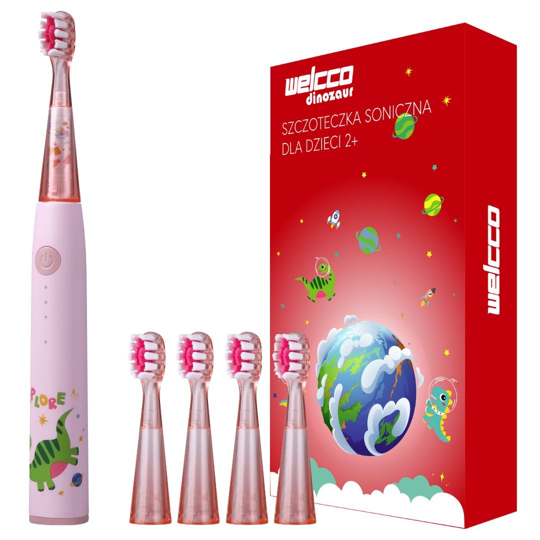 Szczoteczka elektryczna do zębów dla dzieci Welcco Dinozaur różowa - Inny marka | AGD Sklep ...