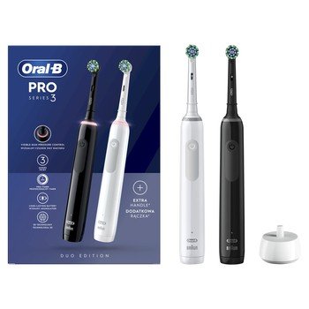 Szczoteczka Elektryczna Oral-B Pro 3 Ca Duo Czarna & Biała - Oral-B | AGD Sklep EMPIK.COM