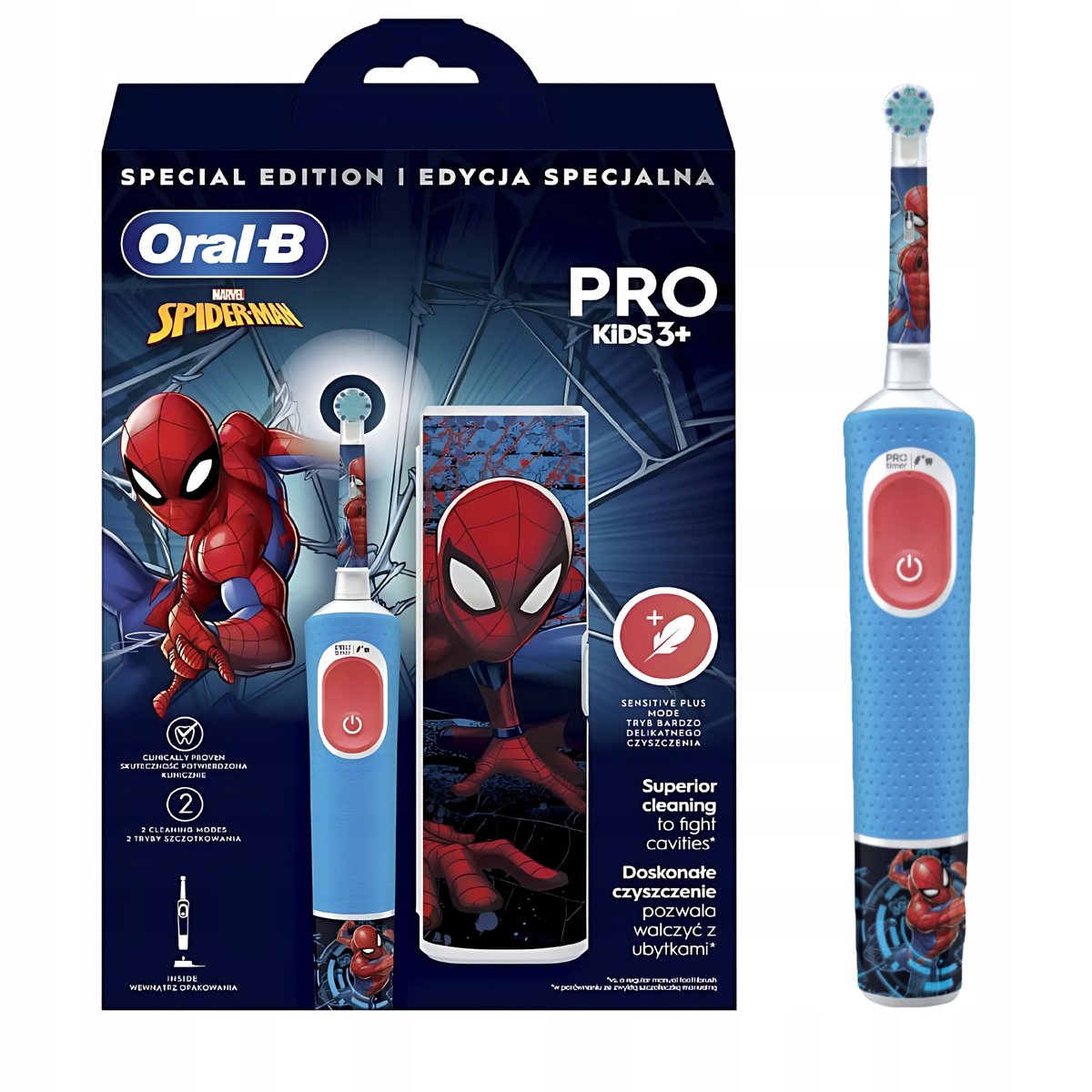 Szczoteczka Elektryczna Rotacyjna Oral-B Dla Dzieci Spiderman Niebieska - Oral-B | AGD Sklep ...