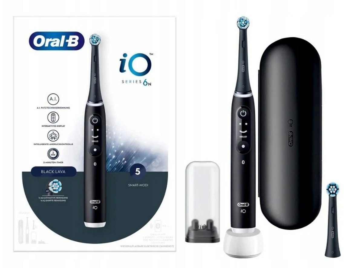 Szczoteczka magnetyczna ORAL-B iO 6N BLACK LAVA z etui podróżnym - Oral-B | AGD Sklep EMPIK.COM