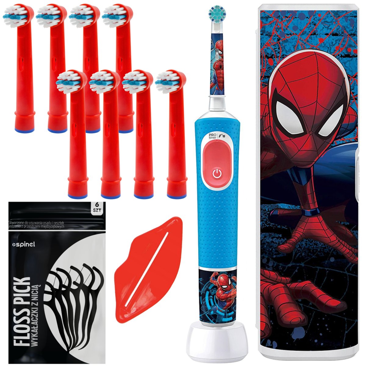 Szczoteczka Oral-B Vitality Pro 103 Spiderman + etui + 8 końcówek zamiennych i akcesoria - Oral ...