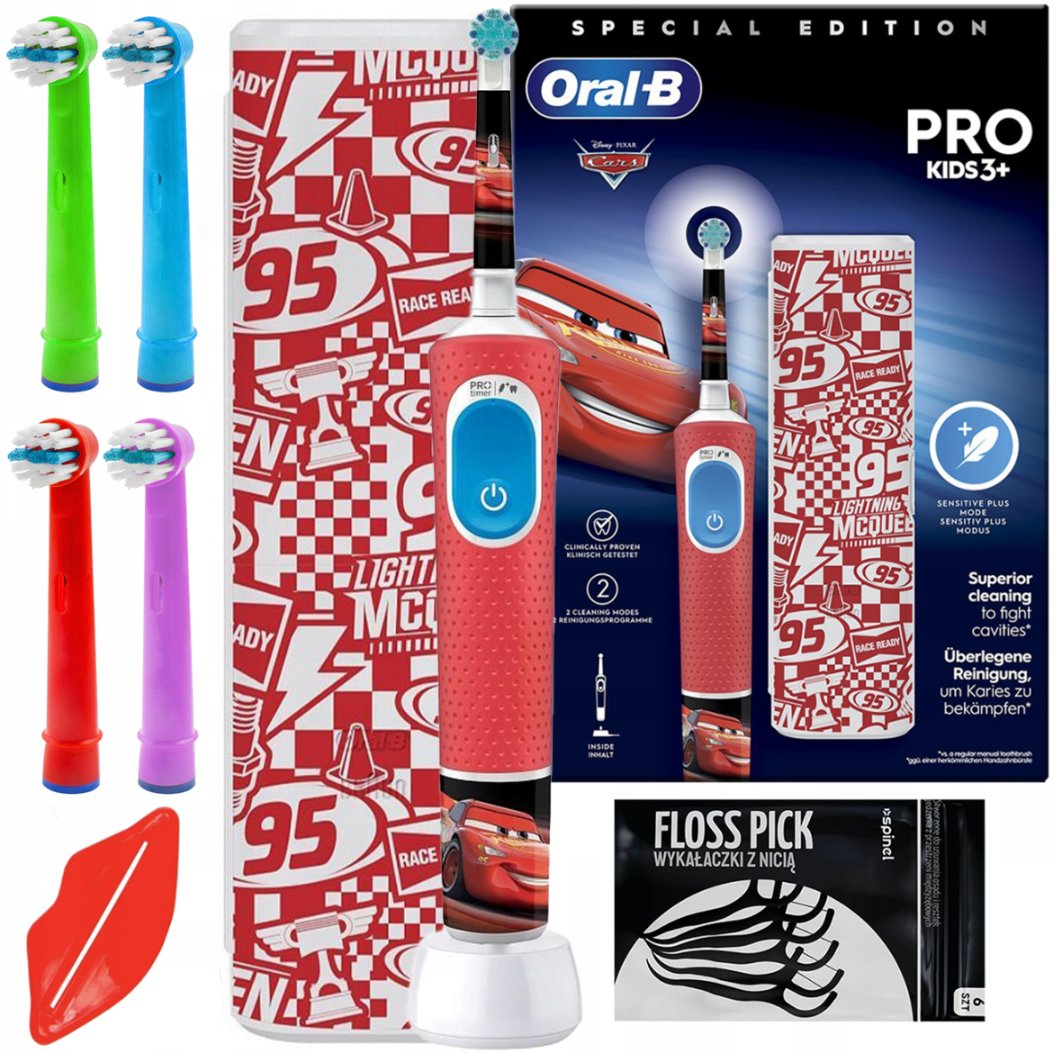 Szczoteczka Oral-B Vitality Pro D103 Auta, 4 końcówki zamienne i etui ...