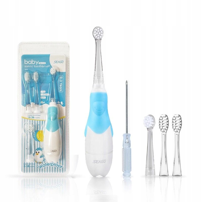 Szczoteczka soniczna dla dzieci SEAGO,1xAAA 1,5V, 4 końcówki, SG-513 Blue - SEAGO | AGD Sklep ...