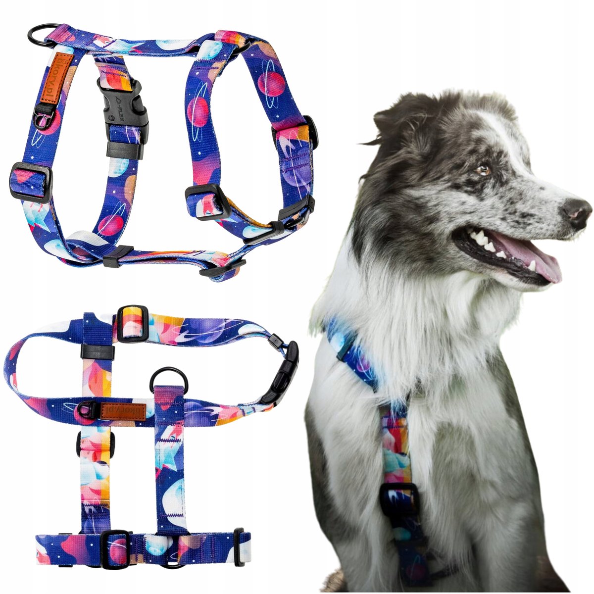 SZELKI GUARD dla ciągnącego bardzo dużego psa XL 30mm Ukory NIEBIESKIE wzór - Ukory | Sklep ...