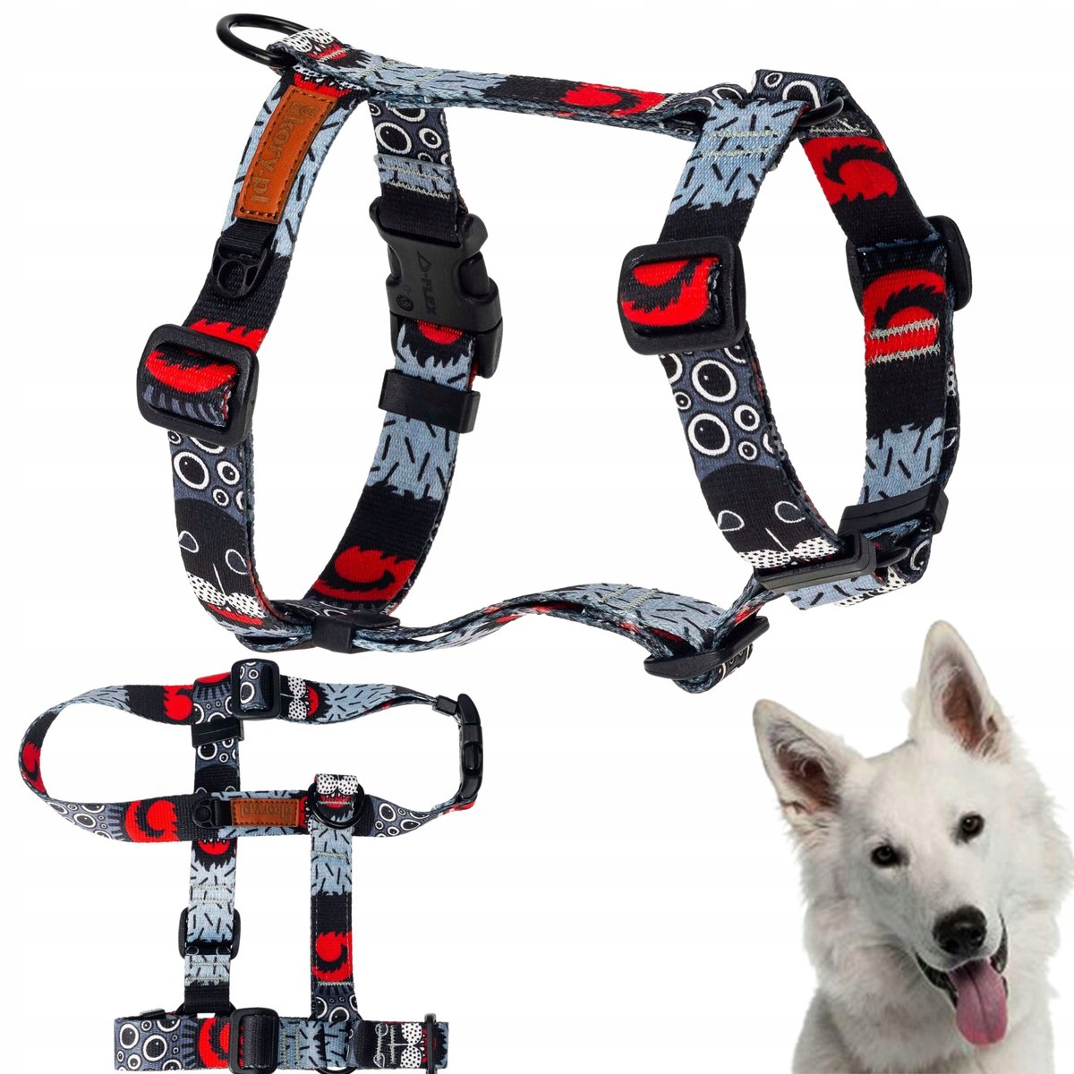 Szelki GUARD na spacery regulowane dla średniego psa M/L 25 mm Ukory NADRUK - Ukory | Sklep ...