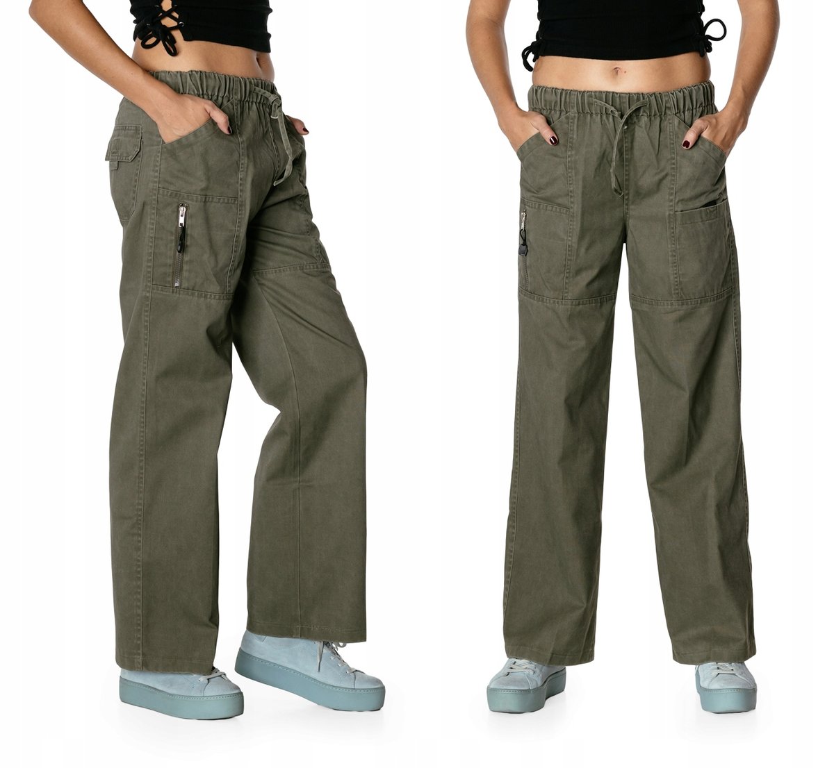 Szerokie Luźne Spodnie Parachute Cargo 10207-3 W32 - Inna marka | Moda ...
