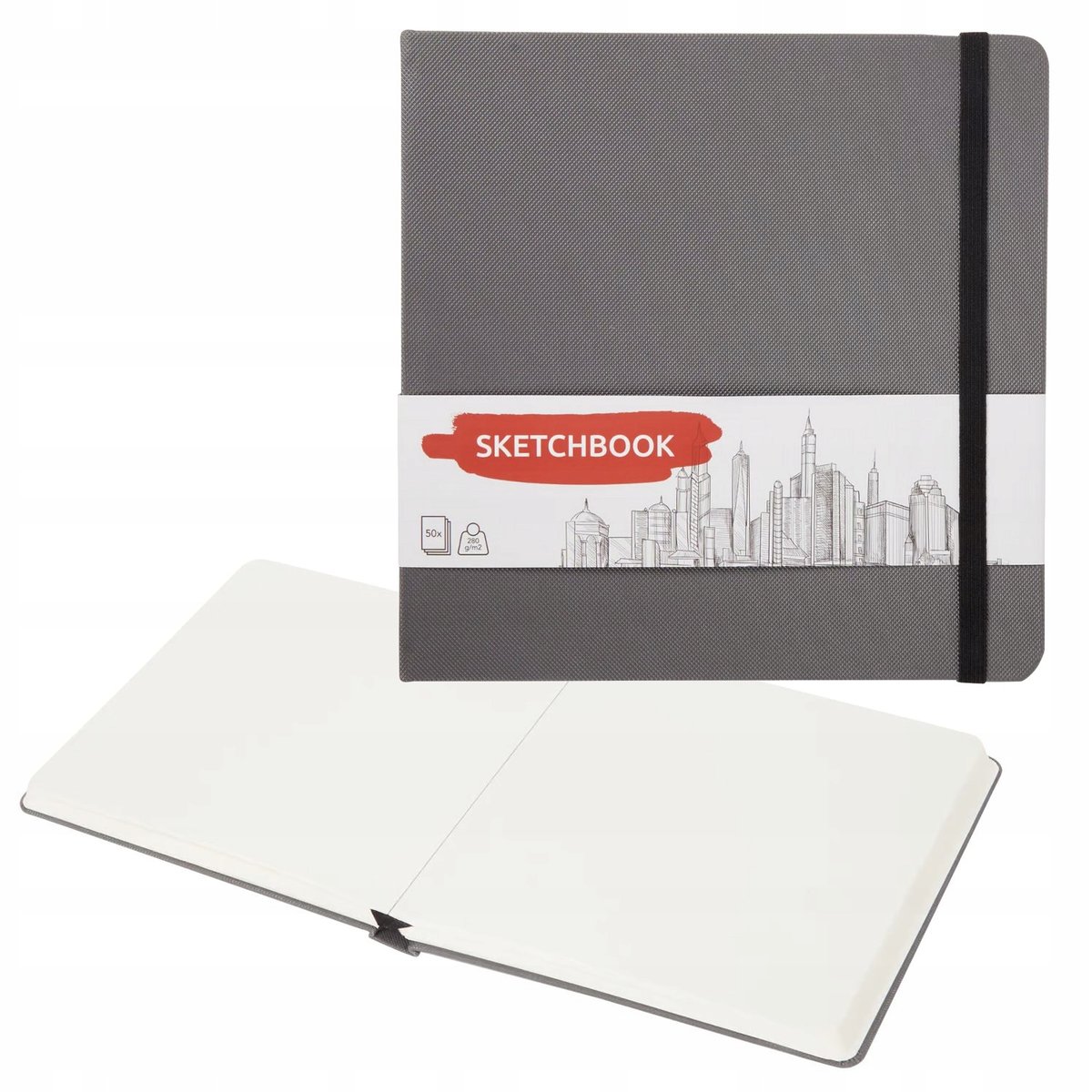 SZKICOWNIK BLOK 20x20cm TWARDA OKŁADKA | 50 STRON SketchBook - HLO | Sklep EMPIK.COM