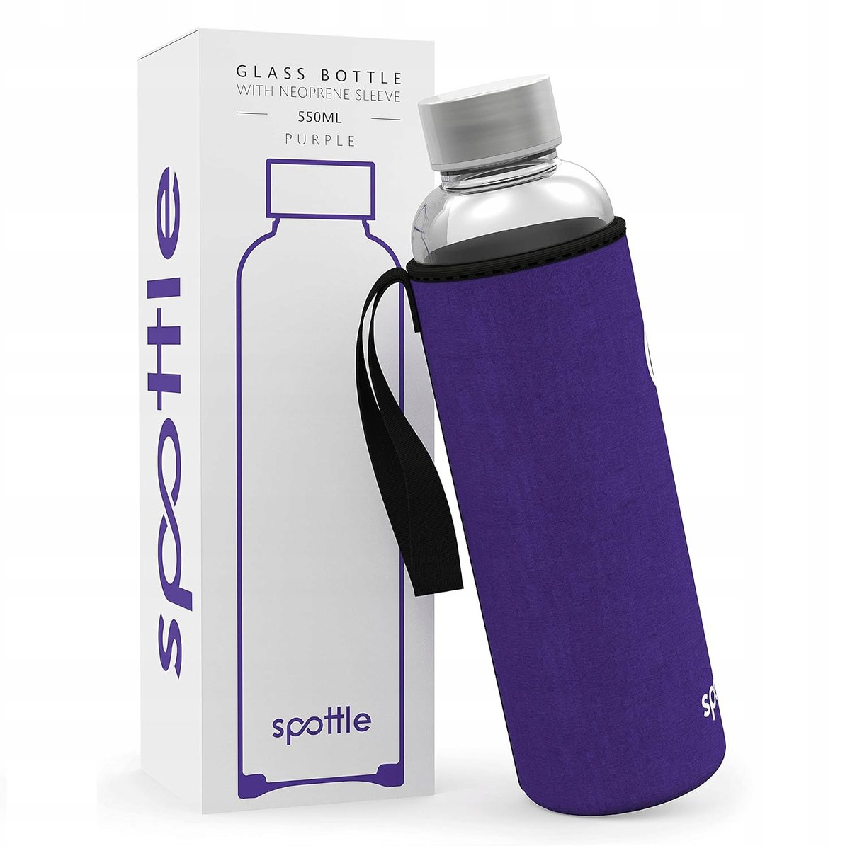 Szklana Butelka Na Napoje z Pokrowcem Neoprenowym 750ml - Spottle ...