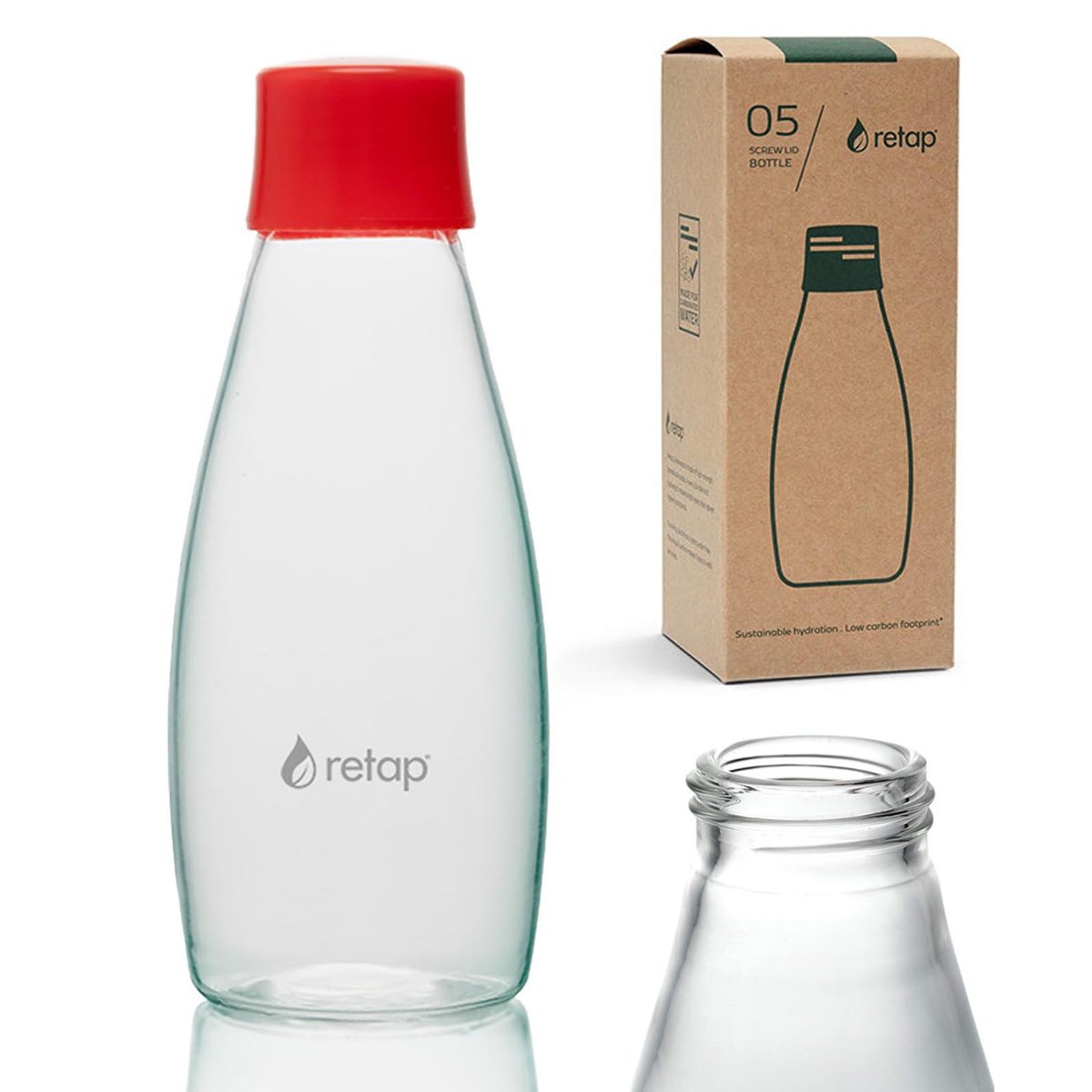 Szklana Butelka Na Wodę Gazowaną Retap Go 500 Ml - Red - RETAP | Sklep EMPIK.COM