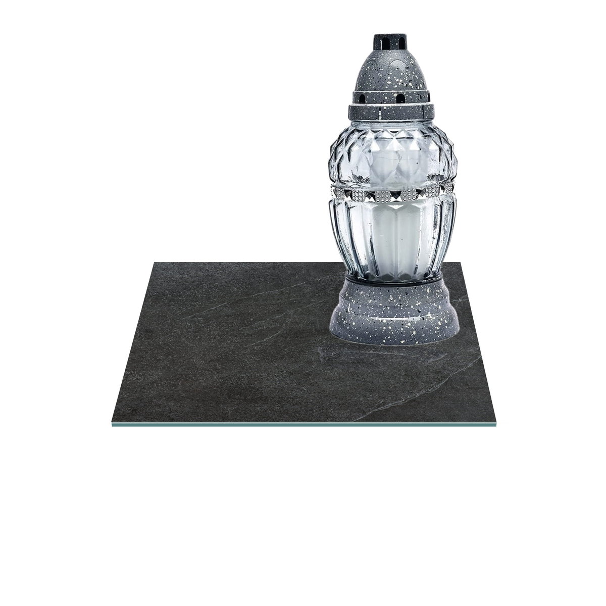 SZKLANA PODSTAWKA POD ZNICZE Z DEDYKACJĄ 35x35cm Kamień 328g - HOME DRUK | Sklep EMPIK.COM