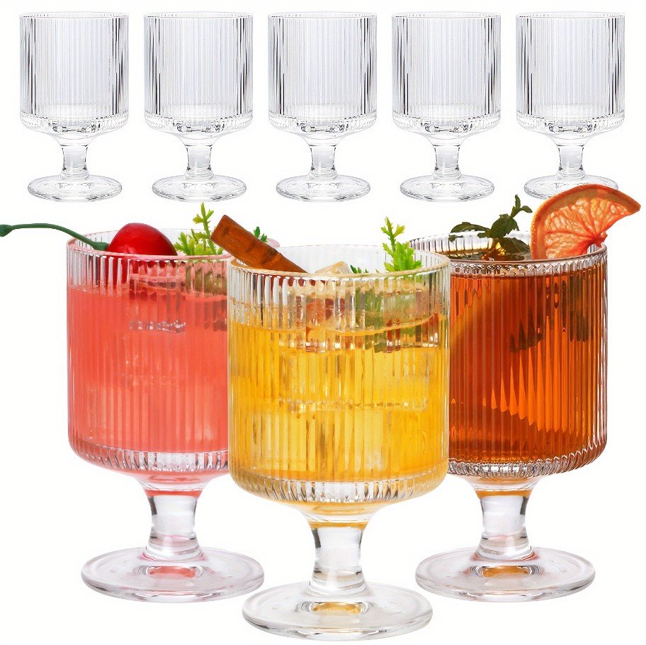 Szklanki do napojów wody soku na stopce LUXITO Strips 230ml 6szt kpl - LUXITO | Sklep EMPIK.COM