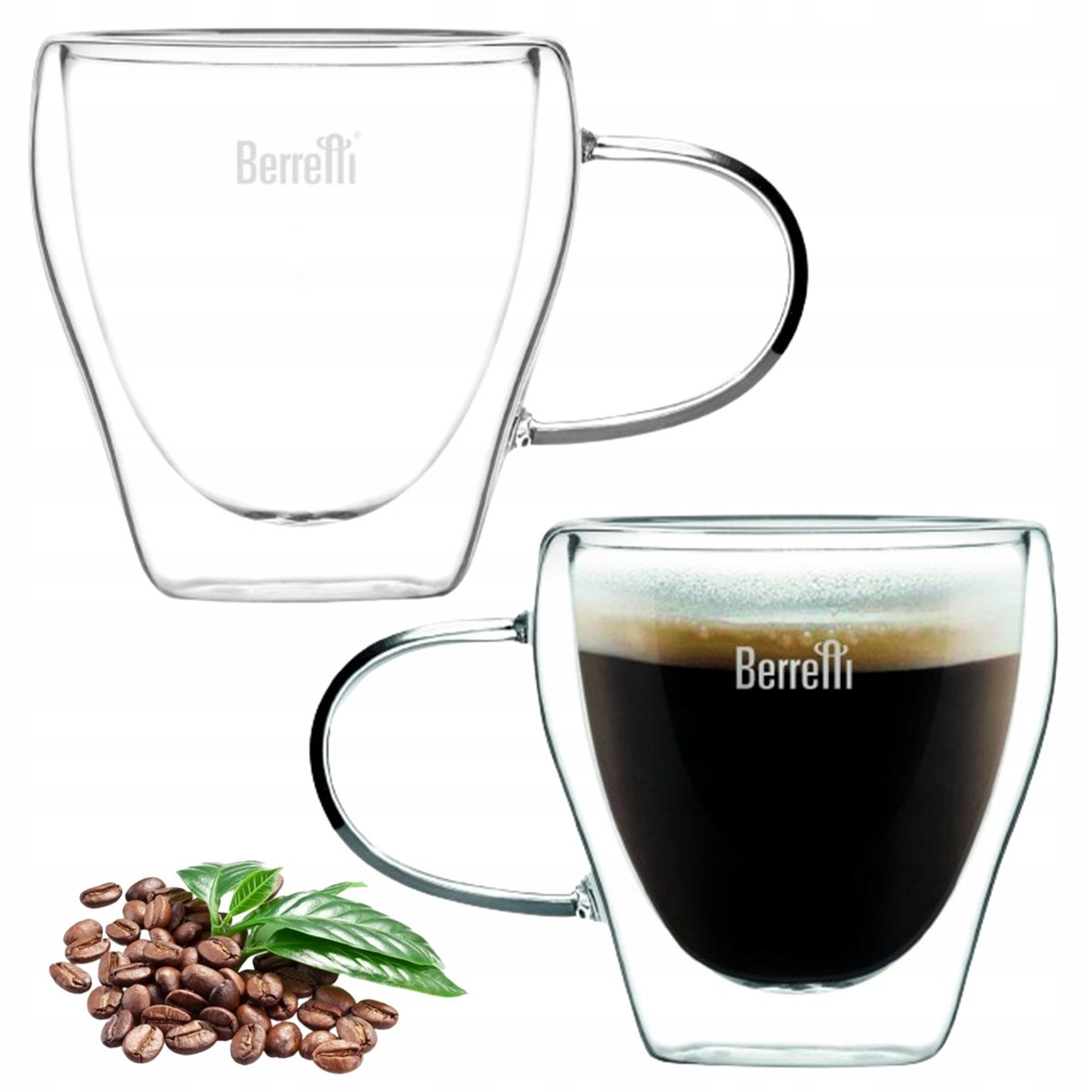 Szklanki termiczne do kawy latte z uchem Tazza 190ml 2 szt - Berretti | Sklep EMPIK.COM