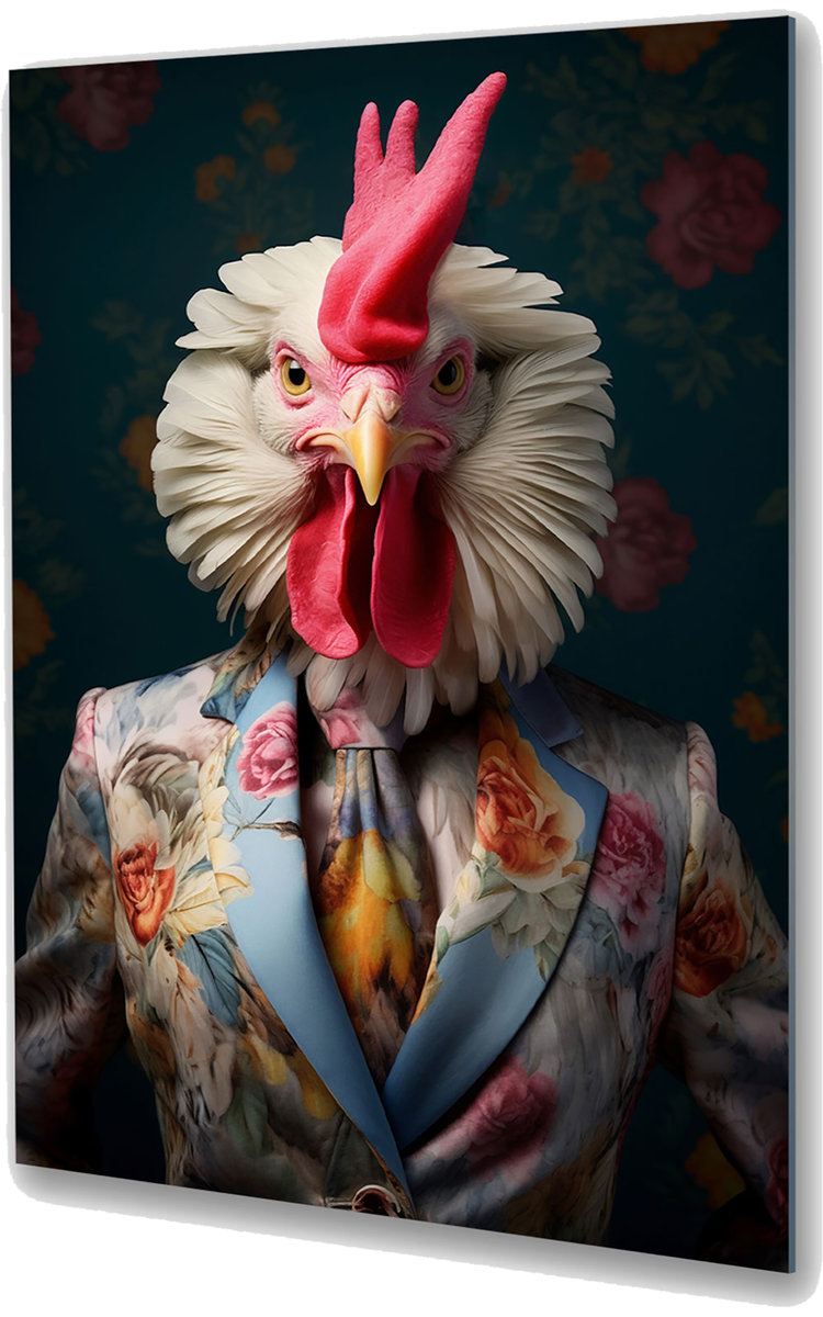 Szklany obraz do przedpokoju Kogut Rok Koguta Chiński horoskop 50x70 cm ...