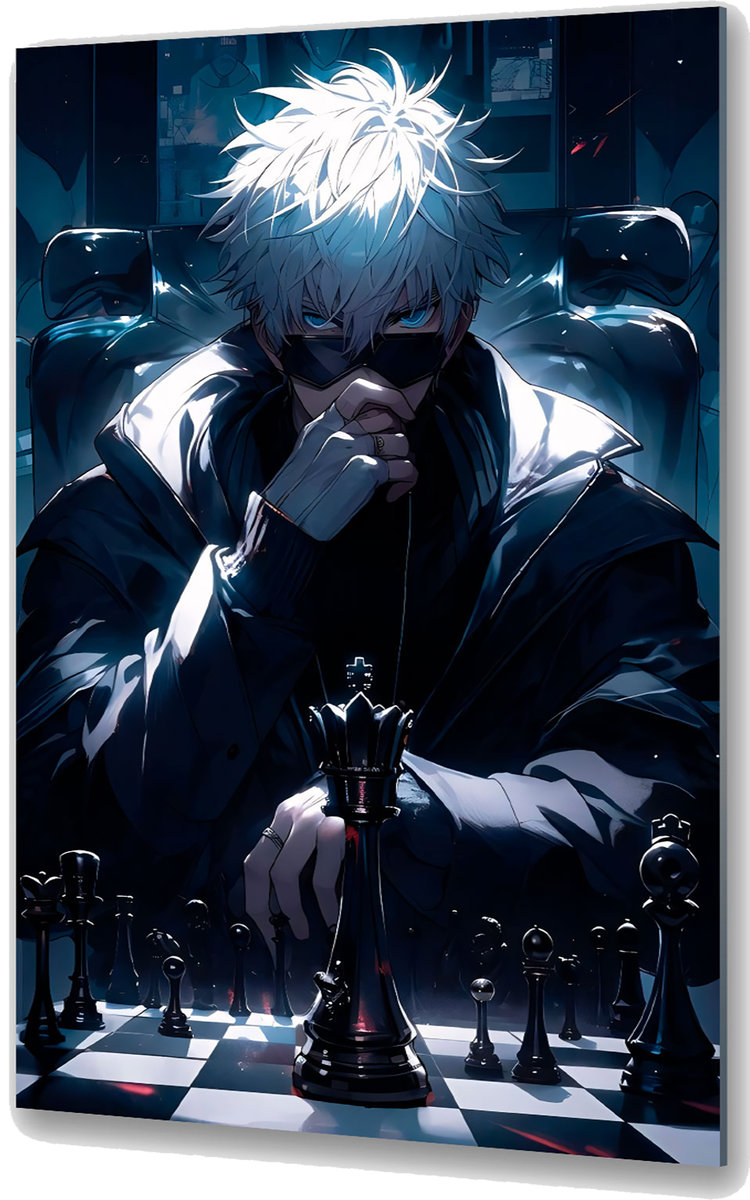 Szklany obraz do przedpokoju Szachy Anime Wojownik Manga 50x70 cm ...