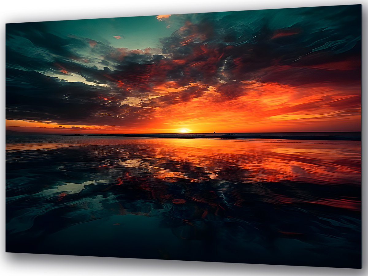 Szklany obraz do salonu Zachód Słońca Horyzont 70x50 cm - Inna marka ...