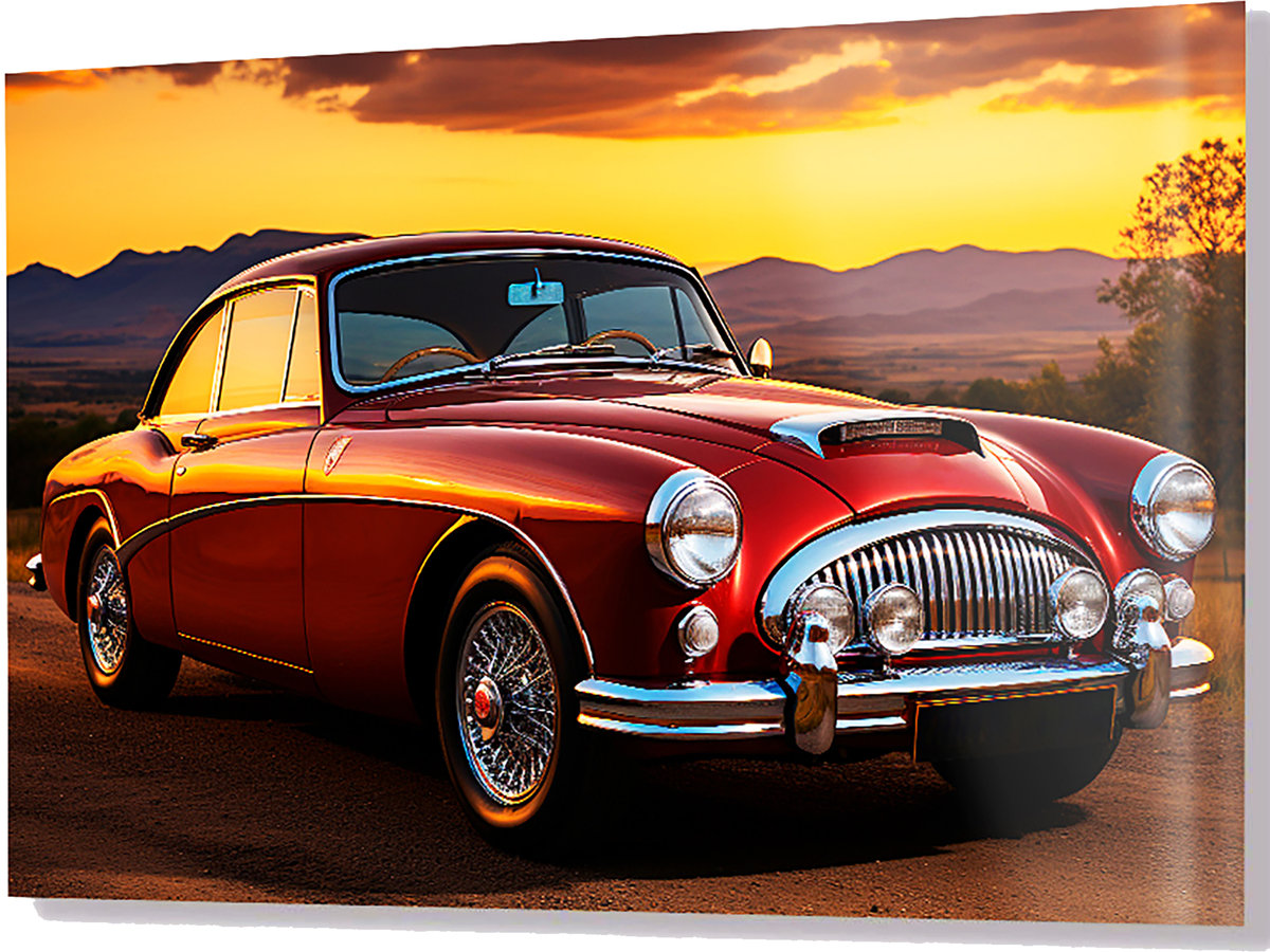 Szklany obraz do sypialni Samochód Retro Stare auto For man 120x80 cm ...