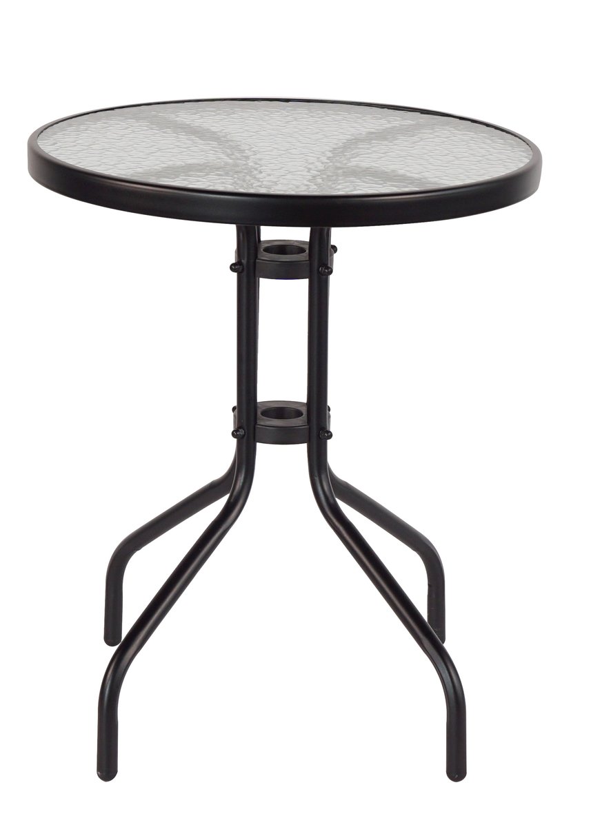 SZKLANY OKRĄGŁY STOLIK OGRODOWY KAWOWY NA BALKON TARAS - AGTRADE ...