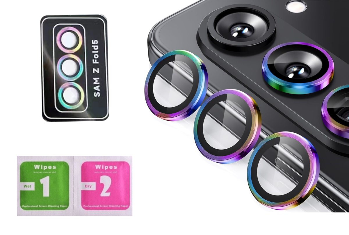 Szkło na aparat do SAMSUNG GALAXY Z FOLD 4 / FOLD 5 kolorowy ring ...
