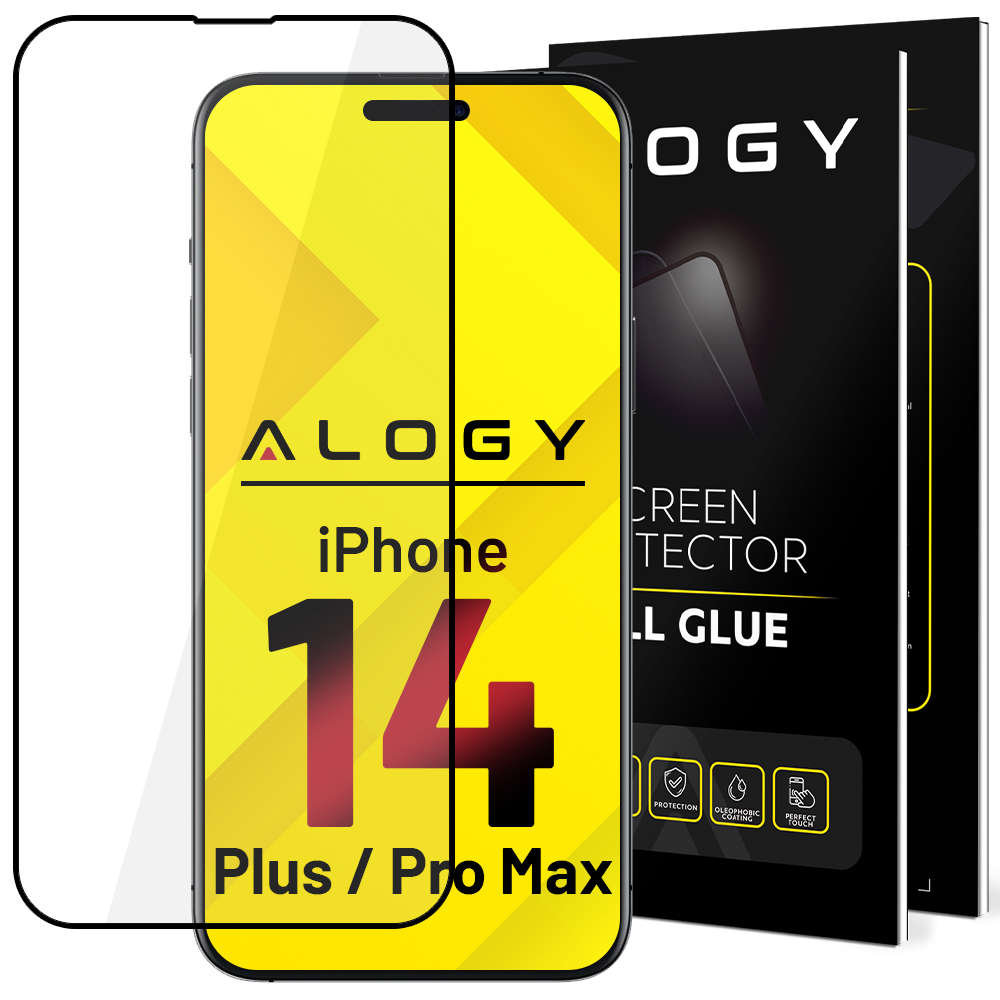 Szkło x2 hartowane 9H Alogy Full Glue do etui case friendly do Apple iPhone 14 Plus / 14 Pro Max ...