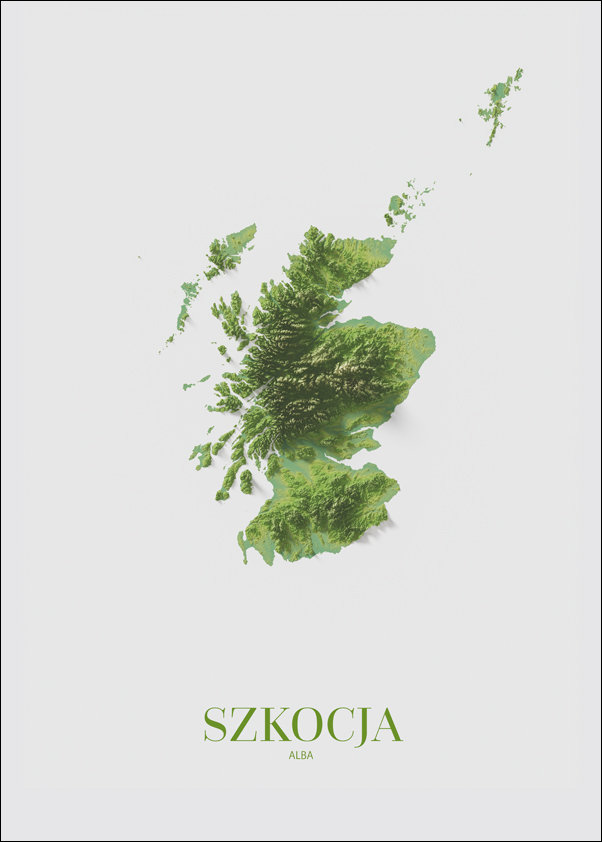 Szkocja, mapa - plakat 40x60 cm - Galeria Plakatu | Sklep EMPIK.COM