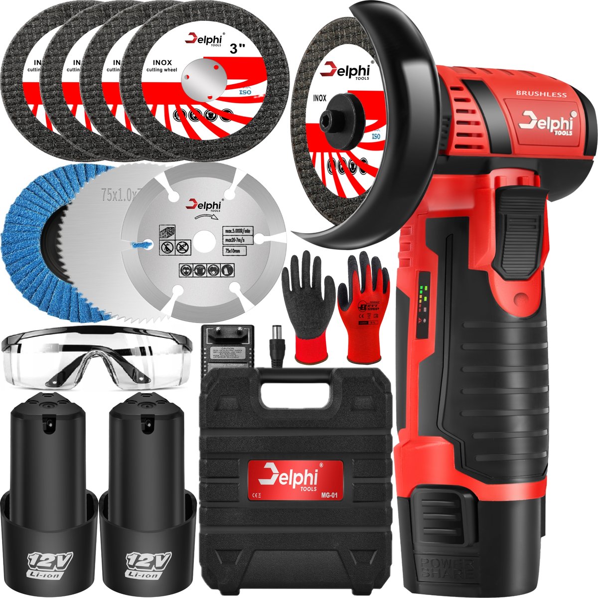 Szlifierka kątowa akumulatorowa bezszczotkowa mini - Delphi | Sklep ...