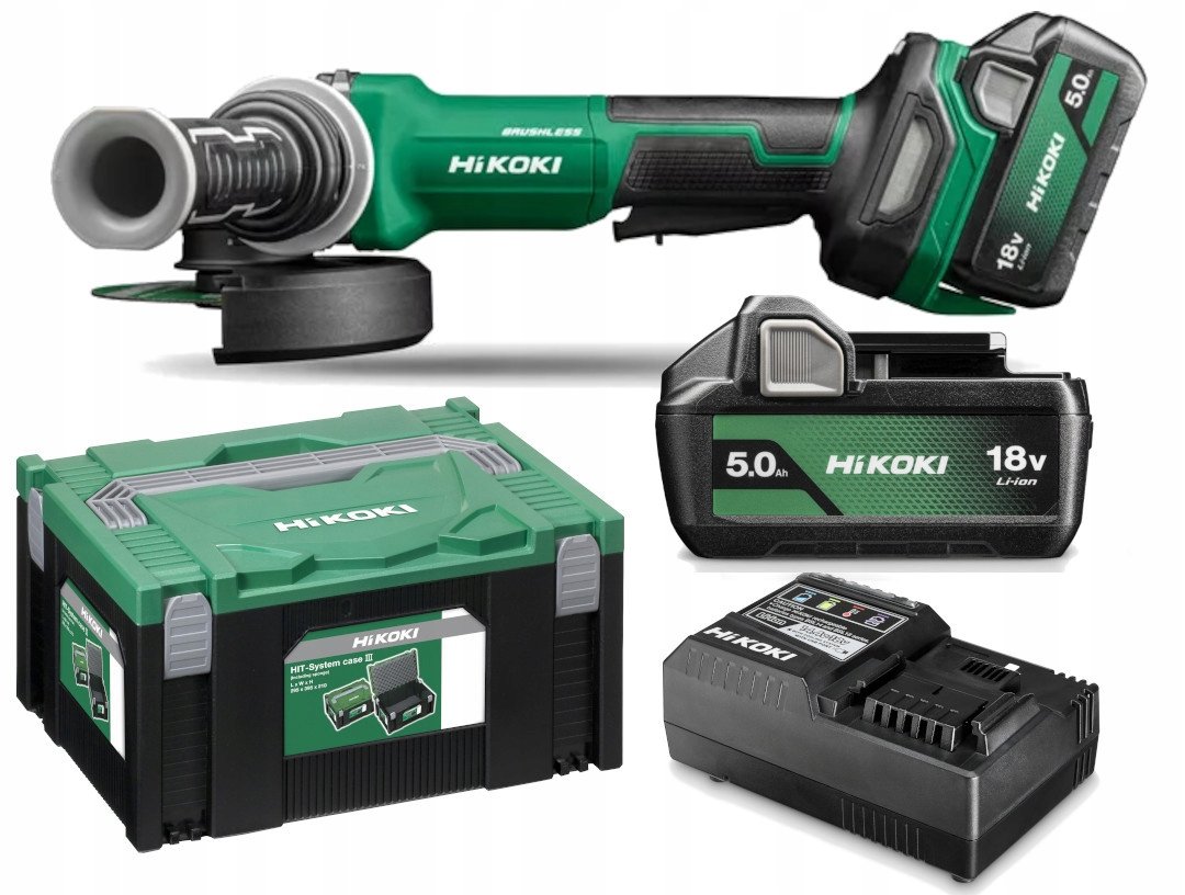 SZLIFIERKA KĄTOWA Z REGULACJĄ OBROTÓW HIKOKI G1813DVF WQZ 18V 125MM 2x5,0Ah - Hikoki | Sklep ...