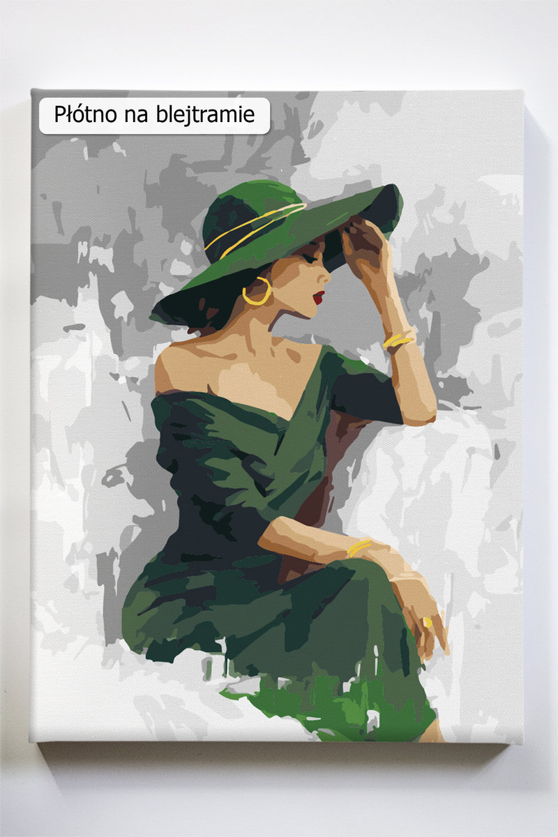 Szmaragdowa, dama, kobieta, zieleń, kapelusz, elegancja, gust ...