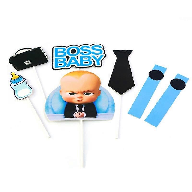 szt. Cartoon Boss Happy Birthday Cake Topper, urocze ozdoby na babeczki ...