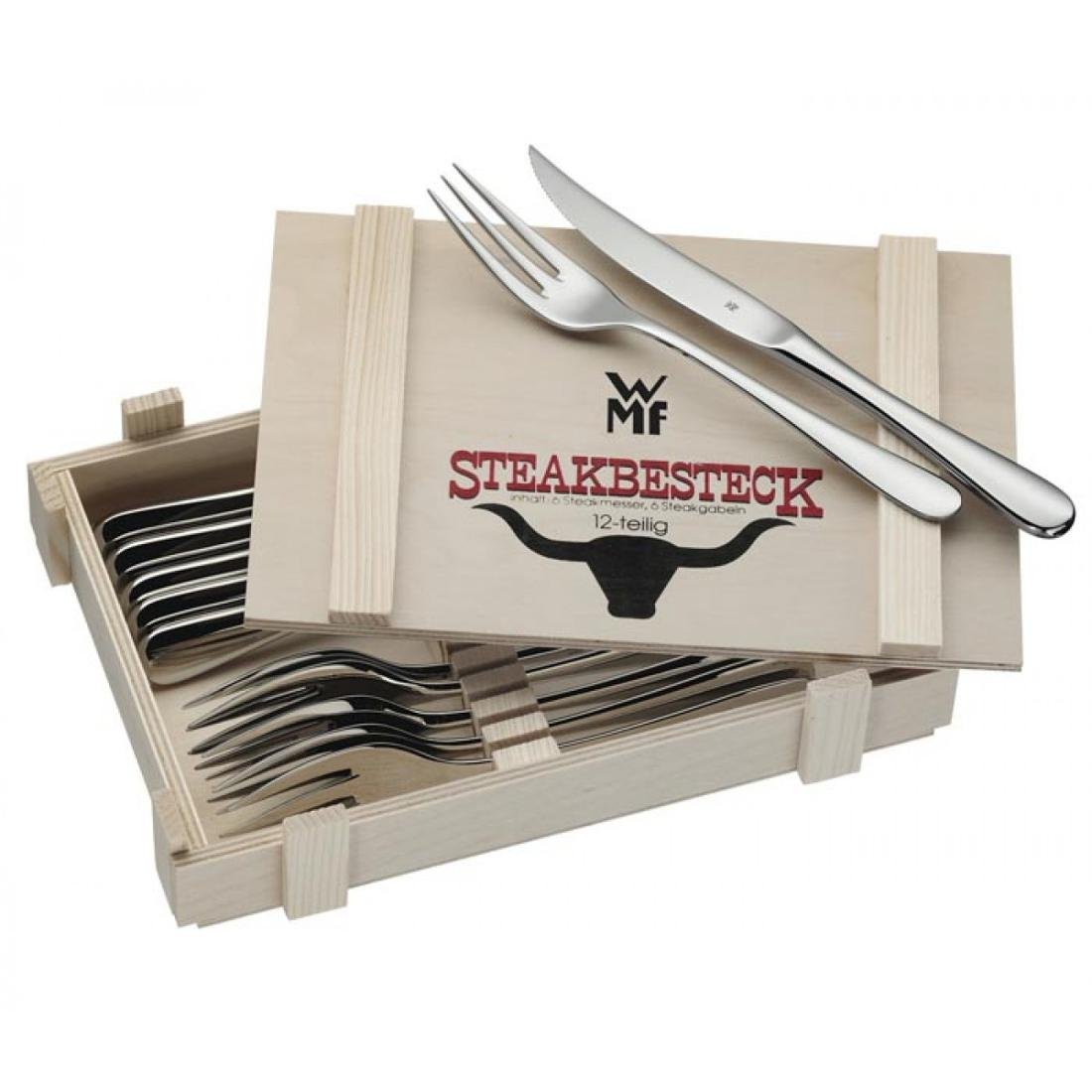 Sztućce do steków WMF Steak Set, 12 szt. - srebrny 23 cm zestaw noży i ...