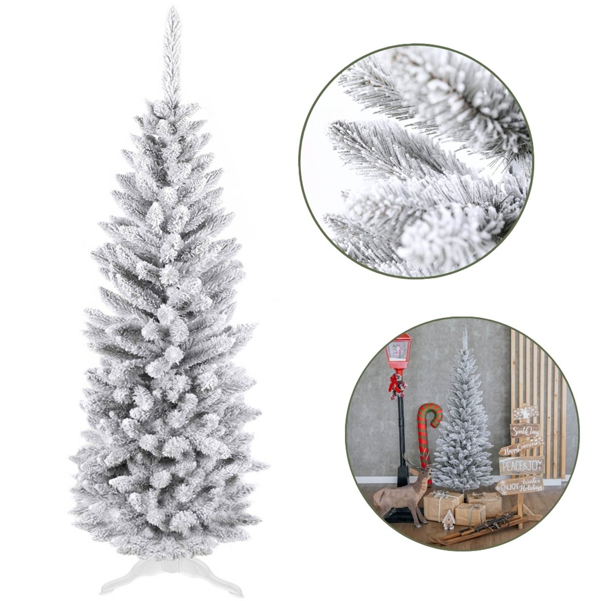 Sztuczna choinka Świerk ośnieżony slim PVC 150cm - sarcia.eu | Sklep ...