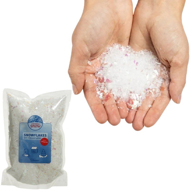 Sztuczny śnieg sypki opalizujący błyszczący w opakowaniu 200g - Kaemingk | Sklep EMPIK.COM