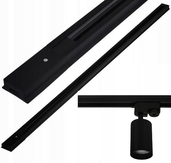 Szyna Oświetleniowa LED Szynoprzewód 1m CZARNA 100cm Listwa Sufitowa ...