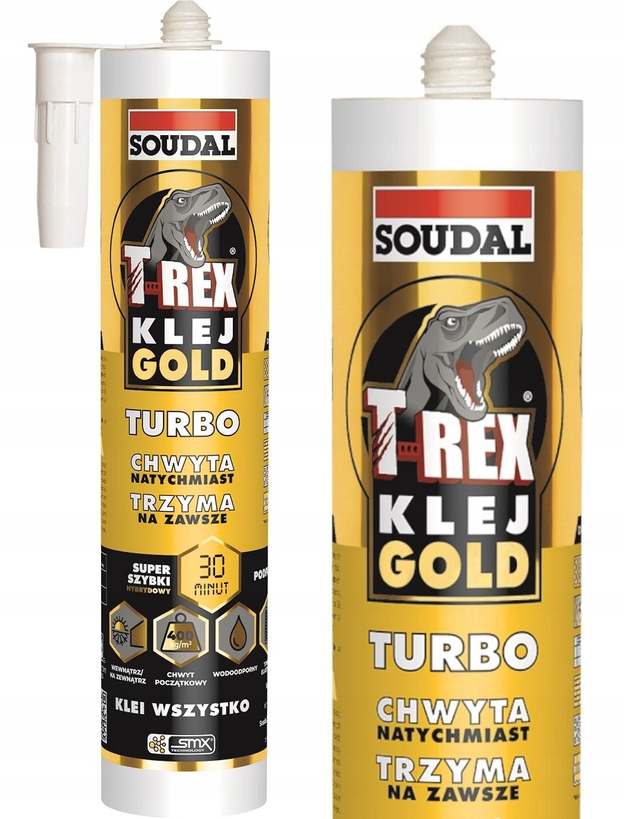 T-Rex Gold Turbo Klej Montażowy Superszybki 290Ml Do Wszystkich Podłoży ...