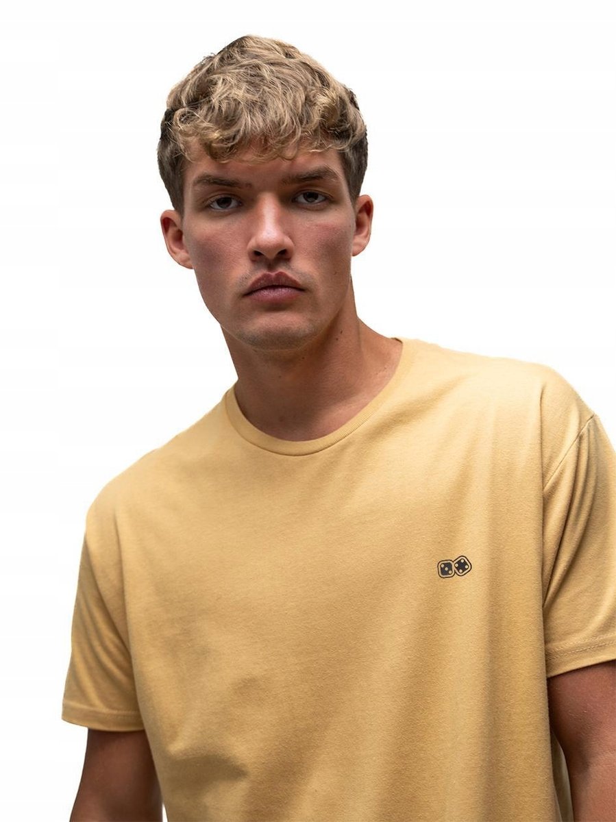 T-Shirt Bawełniany Koszulka Z Krótkim Rękawem Męska Beżowa Lucky Dice M - inna (Inny) | Moda ...