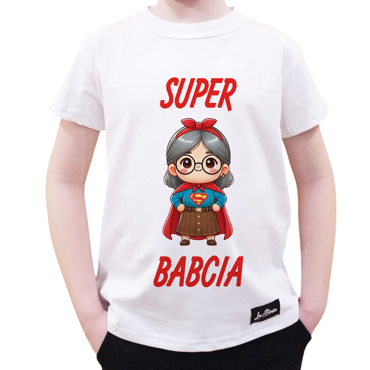 T-Shirt Biały Super Babcia La Binia - La Binia | Moda Sklep EMPIK.COM