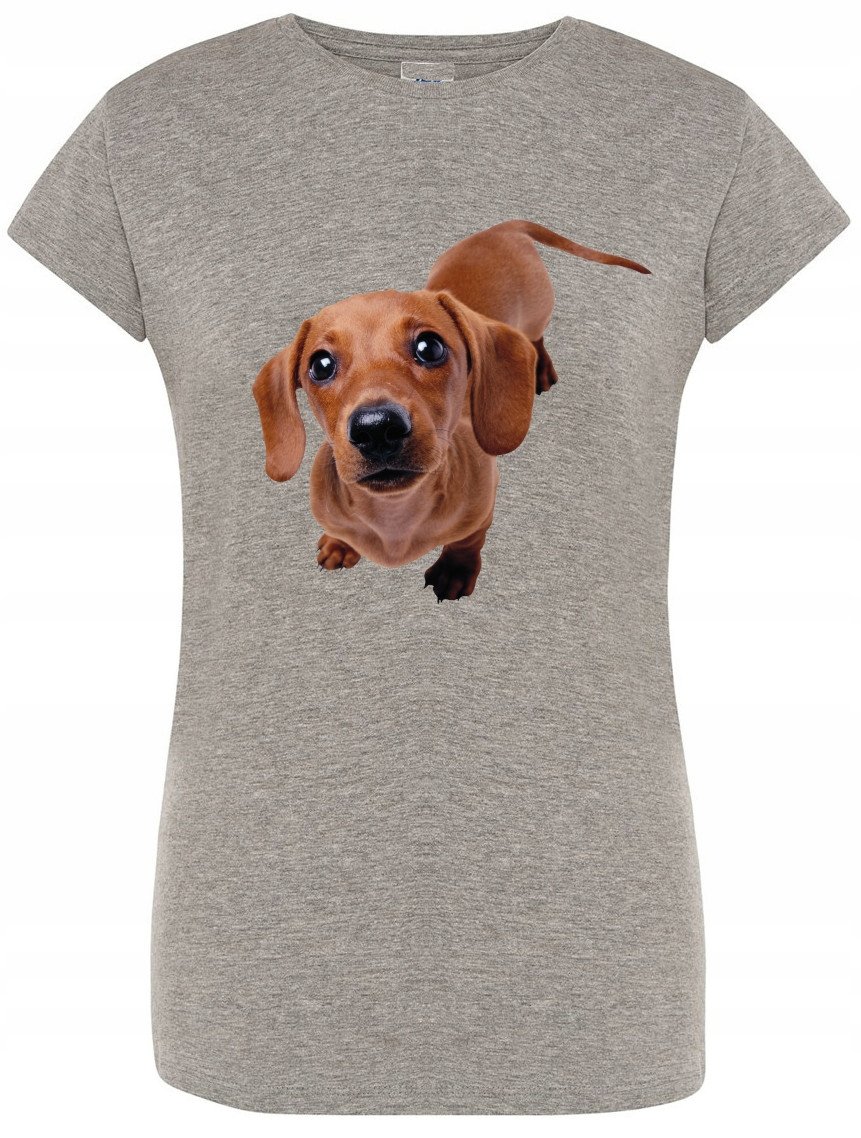 T-Shirt damski nadruk Jamnik Słodki Brązowy Pieski Prezent XXL - Inna ...