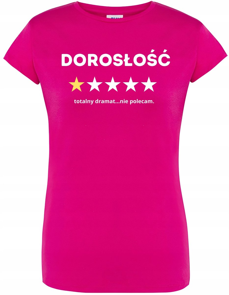 T-Shirt Damski Różowy Prezent Hit Y2K Śmieszna Koszulka Damska R-M ...