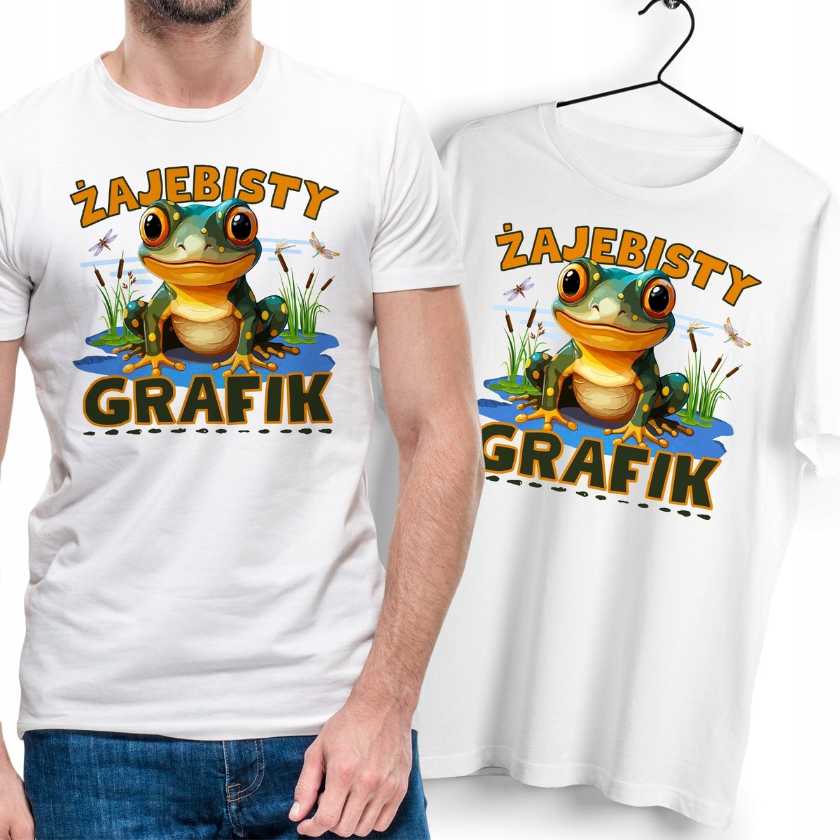 T-Shirt Dla Grafika biały Na Prezent z Dowolnym Nadrukiem Zdjęciem Gift ...