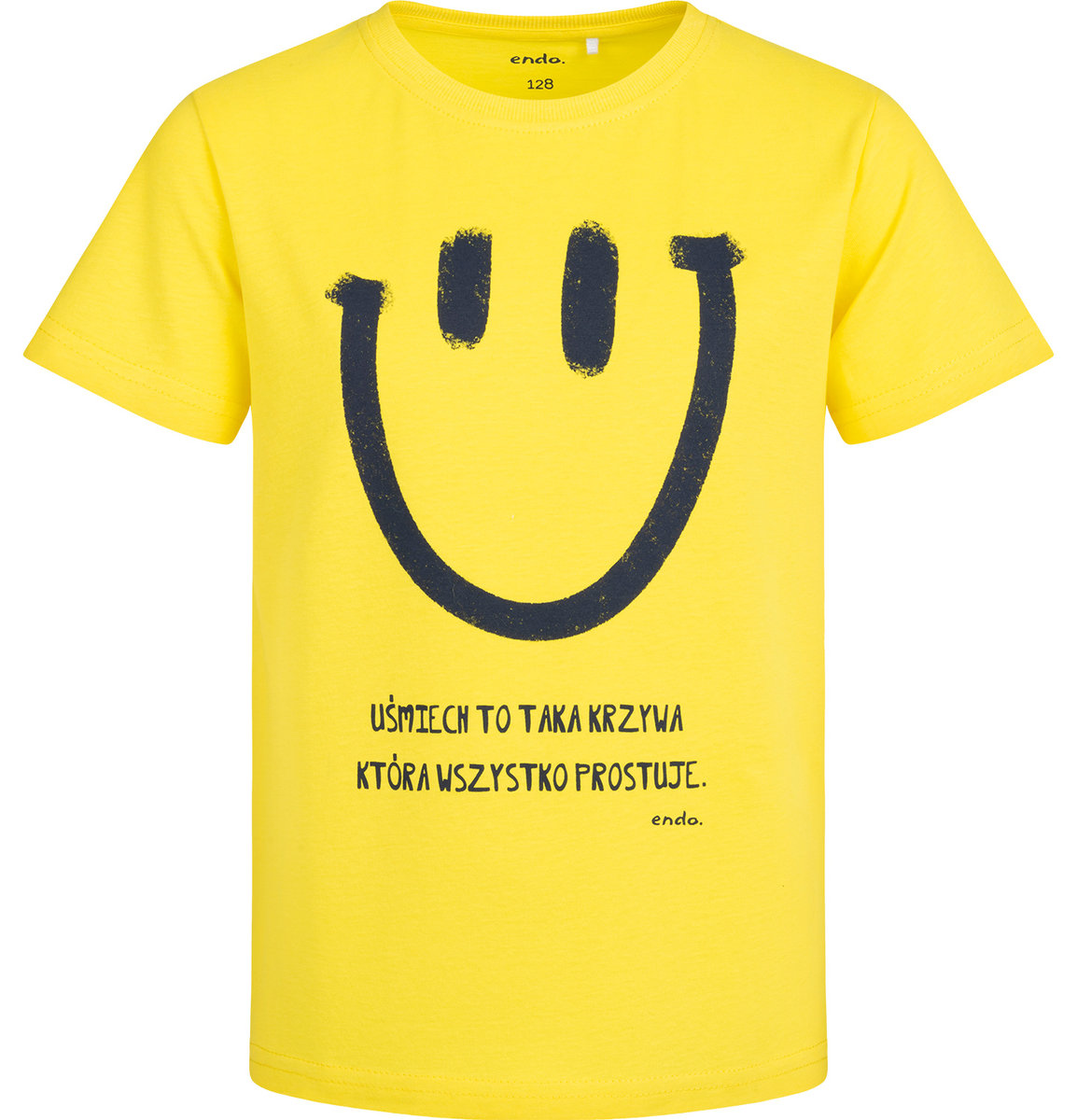 T-shirt dziecięcy chłopięcy bawełniany żółty 110 Lato z uśmiechem Endo - Endo | Sklep EMPIK.COM